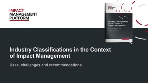 Industry Classifications Are A Critical Building Block In The