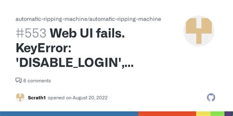 Web Ui Fails Keyerror Disablelogin Rawpath Transcodepath