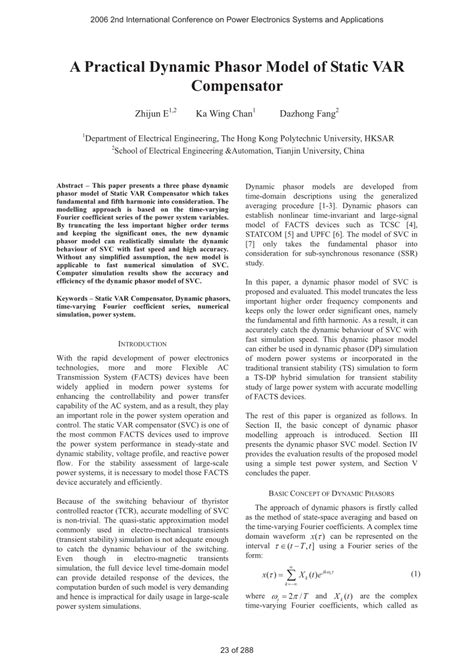 Pdf A Practical Dynamic Phasor Model Of Static Var Compensator