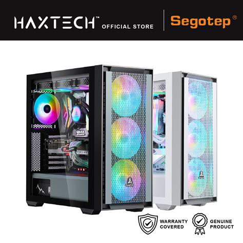 Segotep Gank 360 Atx Gaming Case With 3 Argb Fan Black White