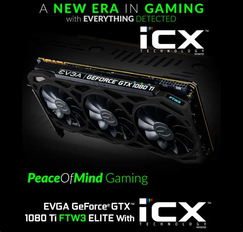 EVGA GeForce GTX Ti FTW ELITE GAMING BLACK G P K GB GDDR X ICX Technology