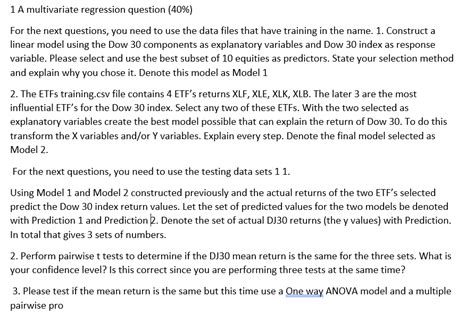 A Multivariate Regression Question For The Chegg