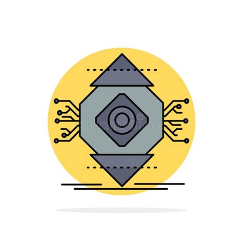 Ubicomp Computing Ubiquitous Computer Concept Flat Color Icon Vector Stock Vector