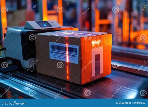 Automated Package Sorting With Barcode Scanner And Conveyor Belt In A