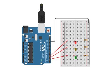 Circuit Design Traffic Light Tinkercad