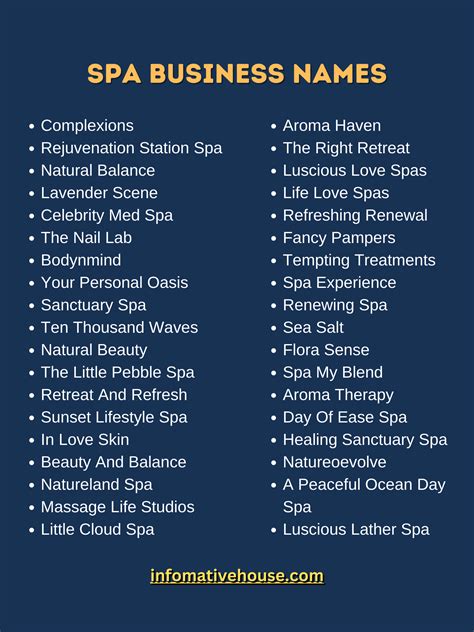 Spa Services Examples At Sherrill Berry Blog