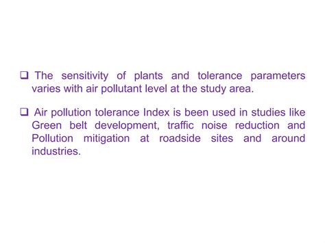 Air Pollution Tolerance Index Apti Pptx Indoor Environmental Quality Home And Garden