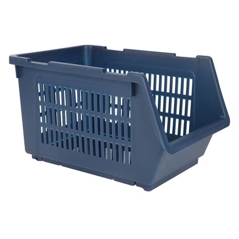 Navy Blue Stackable Storage Basket Small