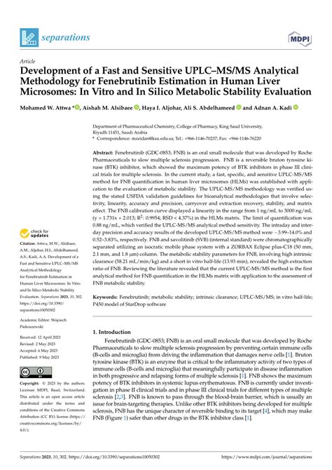 Pdf Development Of A Fast And Sensitive Uplcmsms Analytical