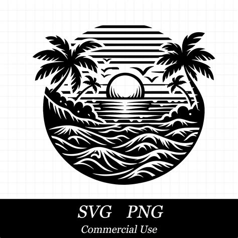 Beach Svg Png Palm Tree Svg Ocean Svg Svg Files For Cricut