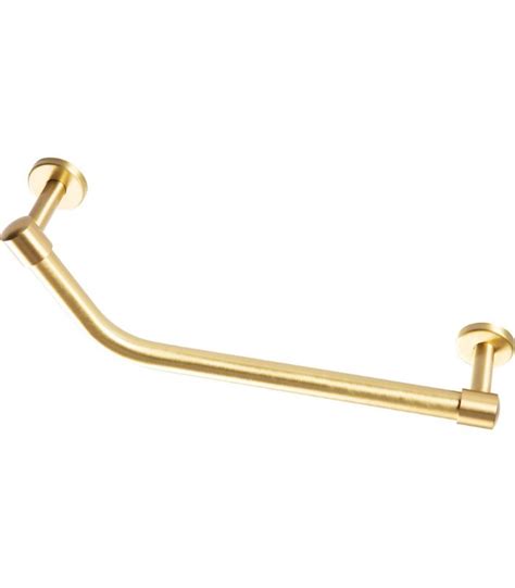 Angled 40cm Grab Rail Brushed Brass Uk Bathroom Storage Bathroom