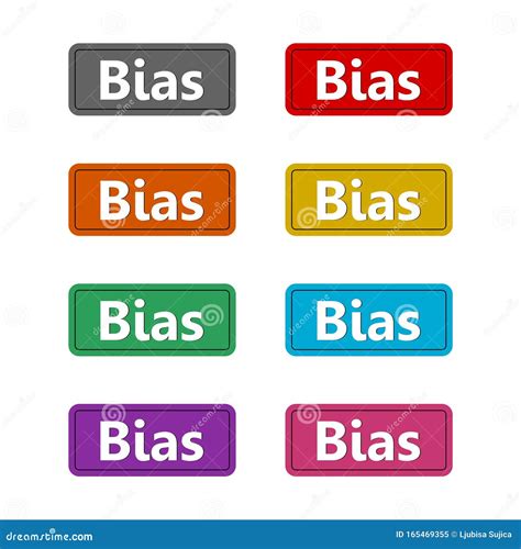 Text Sign Showing Bias Color Icon Set Isolated On White Background Stock Vector Illustration