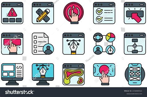 Set Vector Icons Related Ux Ui Stock Vector Royalty Free Shutterstock