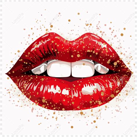 반짝이는 입술 벡터 만화 클립 아트 상표 Png 일러스트 무료 다운로드 Lovepik