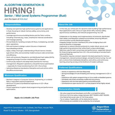 Algorithm Generation Is Hiring Seniormid Level Systems Programmer Rust Algorithm Generation