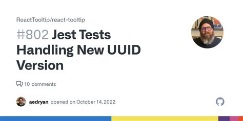 Jest Tests Handling New Uuid Version · Issue 802 · Reacttooltipreact