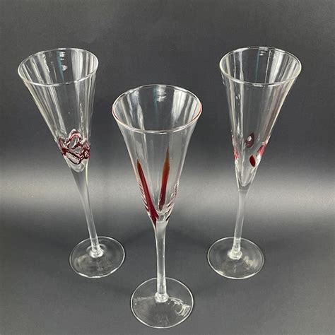Hand Blown Glass Champagne Glasses Etsy