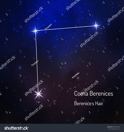 Coma Berebices Berenices Hair Constellation Night Stock Vector Royalty