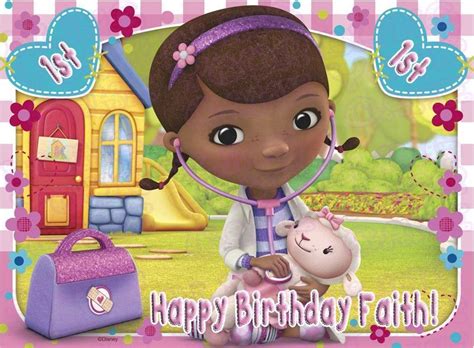 One Doc Mcstuffins Inspired Edible Icing Sheet Cake Decor Topper You
