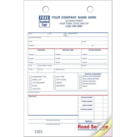 Road And Towing Service Forms Towing Forms