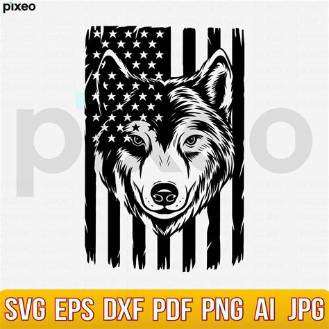 Wolf With American Flag Svg American Flag Svg Wolf Svg Wolf Through