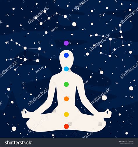 Vector Illustration Seven Chakras Human Body Stock Vector Royalty Free