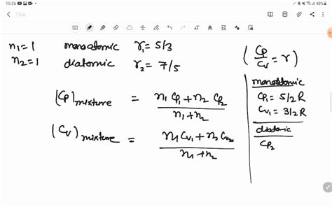 Solvedone Mole Of A Monoatomic Gas Gamma5 3 Is Mixed With One