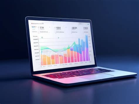 Computer Keyboard With Graph And Charts 3d Image Stock Illustration
