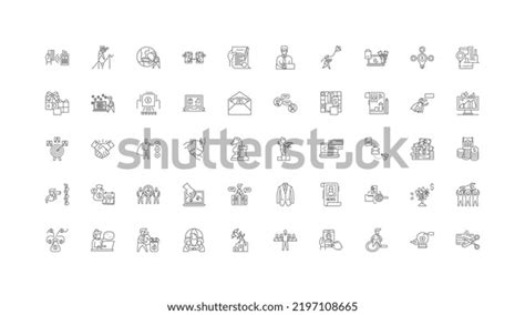 Project Management Concept Illustration Linear Icons Stock Vector Royalty Free