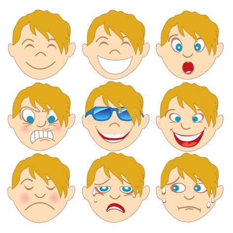 Blonde Jongen Emoticon Emoji Vector Illustratie Illustration Of Boos