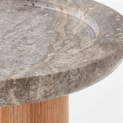 El Verano Travertine Side Table Cb2 Ksa