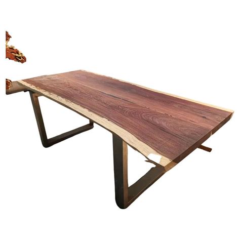 Modern Solid Teak Dining Table W Live Edge Feature For Sale At 1stdibs