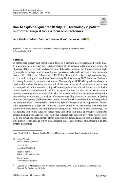 pdf how to exploit augmented reality ar technology in patient customized surgical tools a