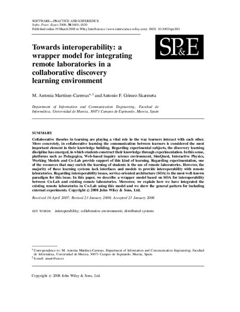 Pdf Towards Interoperability A Wrapper Model For Integrating Remote