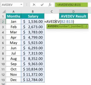 Avedev Excel Function Syntax Examples How To Use