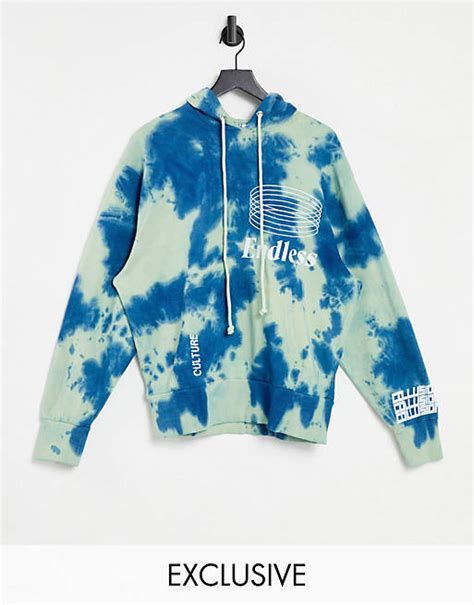 Collusion Unisex Hoodie With Print And Tie Dye Asos