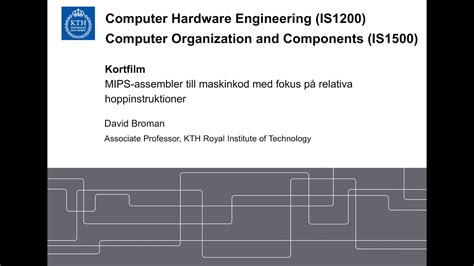 Mips Assembler Till Maskinkod Med Fokus På Relativa Hoppinstruktioner