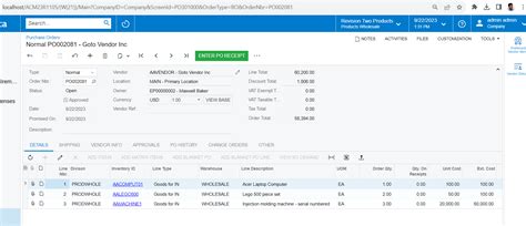 Import Scenario Purchase Receipts ADD PO LINE Button Not Adding PO