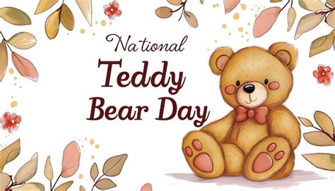 Adorable Teddy Bear Illustration For National Teddy Bear Day Celebration Premium Ai Generated