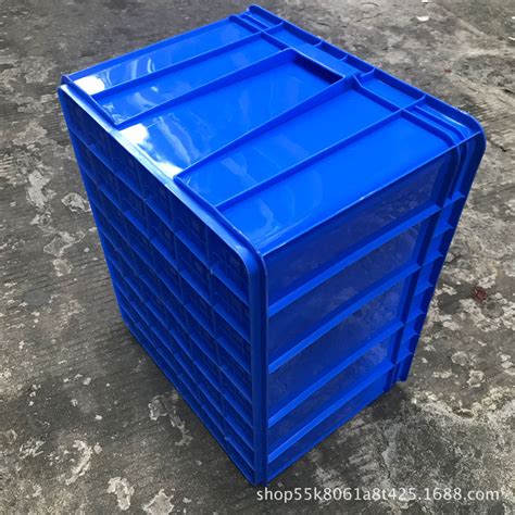 长方形塑料周转箱加厚仓库物料箱红黄蓝绿塑料箱带盖车间整理盒子 阿里巴巴