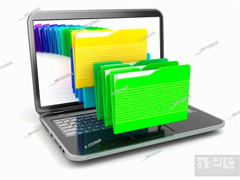 Laptop And Computer Files In Folders Stock Photo Picture And Royalty Free Image Pic