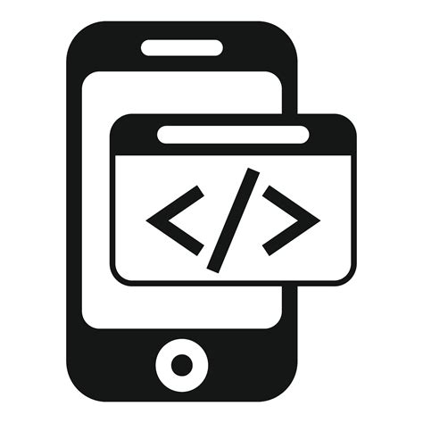 Smartphone Code Developer Icon Simple Vector Build Team Coder 35141500