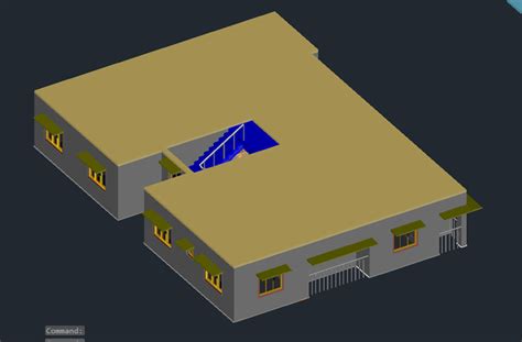 Creating A D Rendered Model For A Residential Building In AutoCad Skill Lync