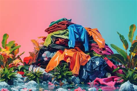 Premium Photo 3d Illustration Of Fast Fashion Trash Pile Surrounded