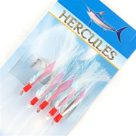 Hercules Sabiki Lures Bait Feathers Rig Pollack Cod Freshwater Saltwat