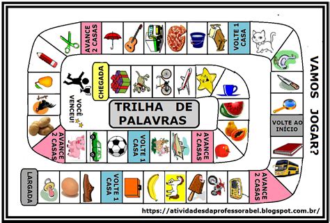 Jogo Trilha das Palavras para imprimir SÓ ESCOLA
