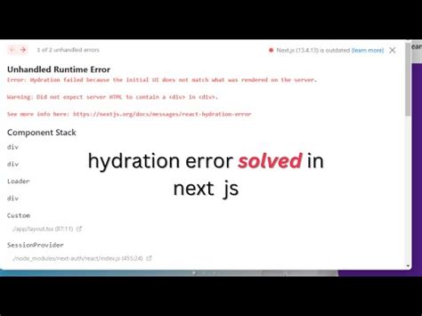 Hydration Error In Next Js Solved Nextjs Hydration Failed Because