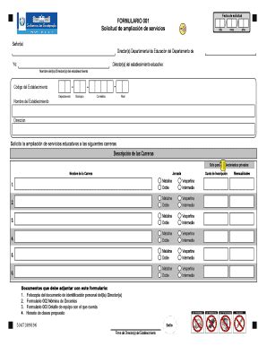 Completable En línea Lineamientos para ampliaci n de carreras