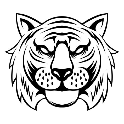 Tiger Vektor Tiger Kopf Schwarz Und Weiß Logo Design Vektor
