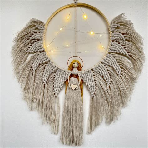 Украшение подвесное интерьерное макраме ангел купить по доступным ценам в интернет магазине